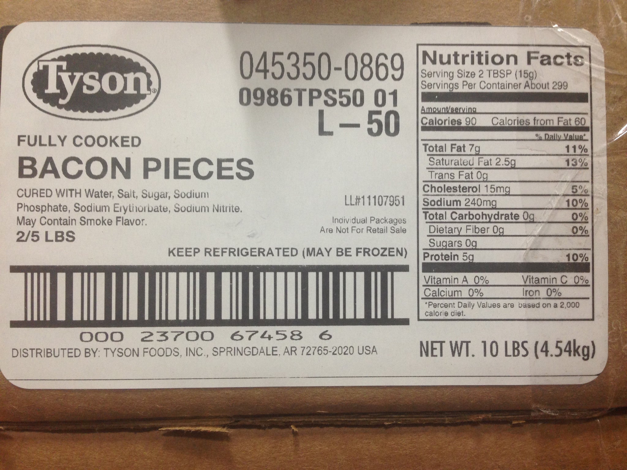 Tyson Cooked Bacon Topping – Green Mountain Food Service